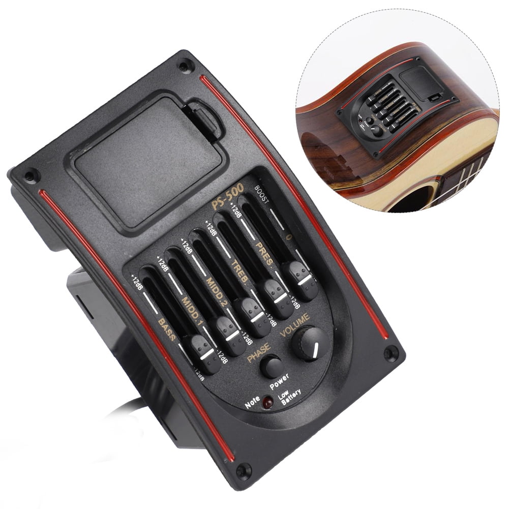 5 Band Acoustic Electric Guitar Preamp EQ Equalizer Pickup Tuner ...