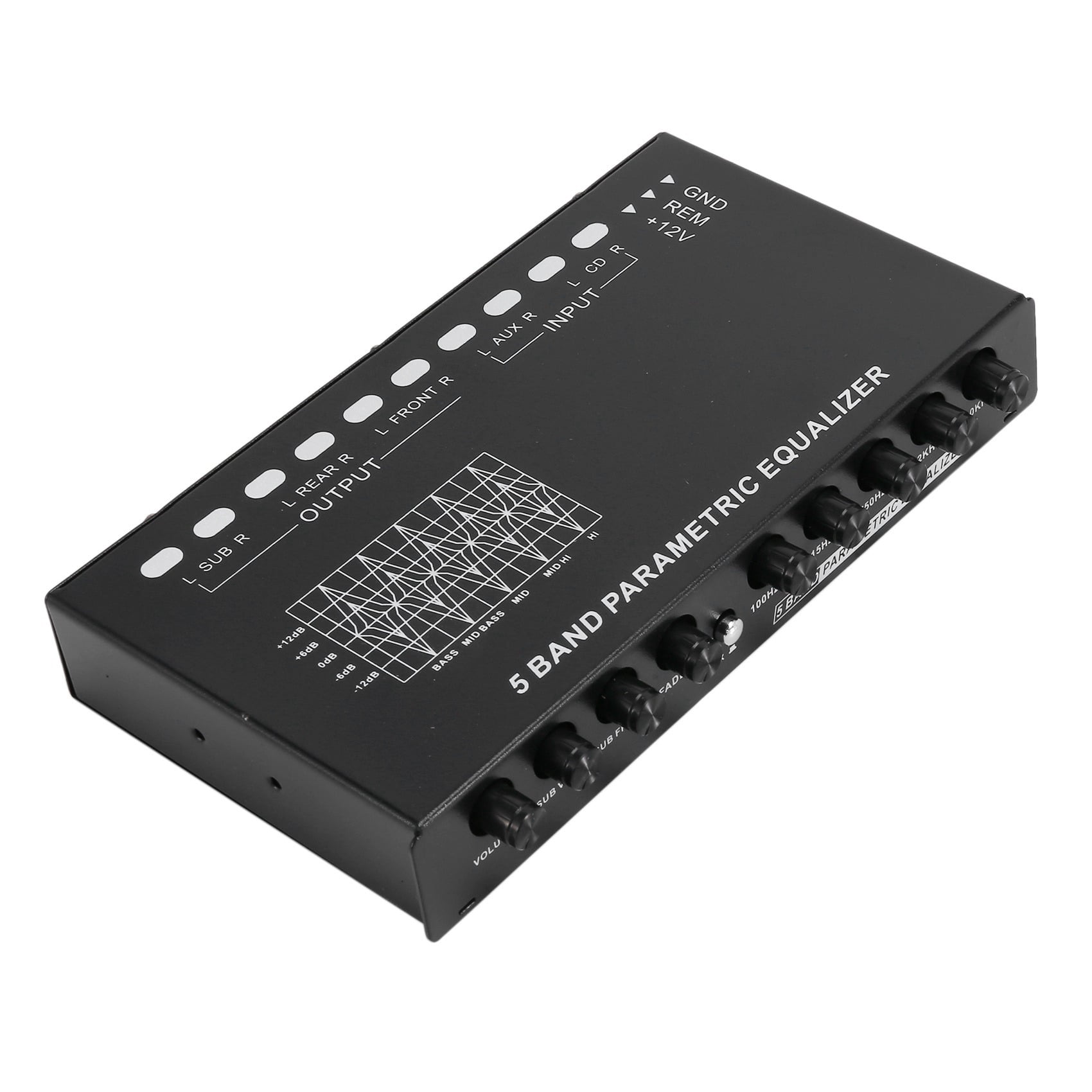 5-Band Car Audio Equalizer, with CD/AUX Input Select Switch,Black ...