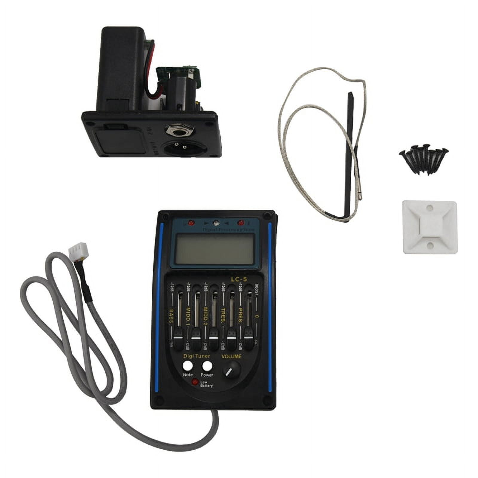 5 Band EQ Equalizer Pickup, Acoustic Guitar Preamplifier Tuner with LCD ...