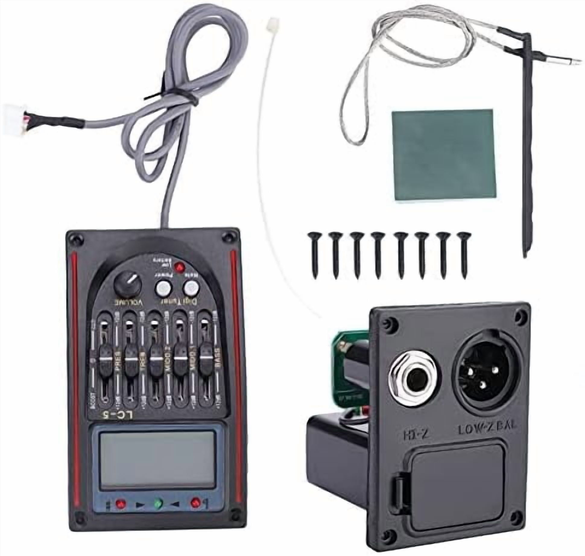 5 Band Guitar Pickup EQ Equalizer Pickup Acoustic Guitar Preamp with ...