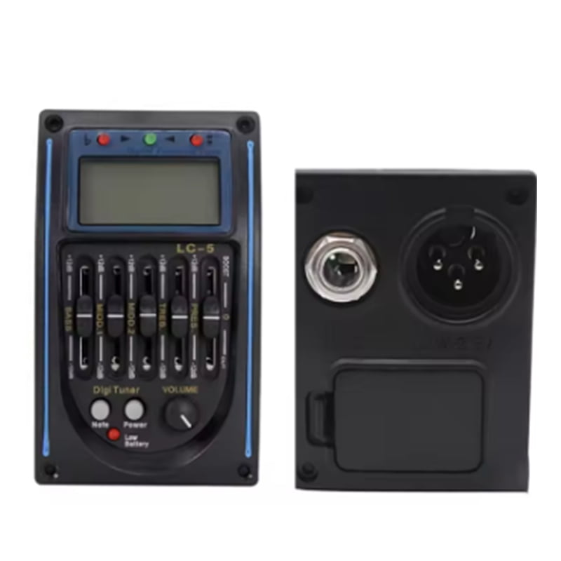 5-Band Prener LC5 Acoustic Guitar Pickup Preamp EQ LCD Tuner Piezo ...