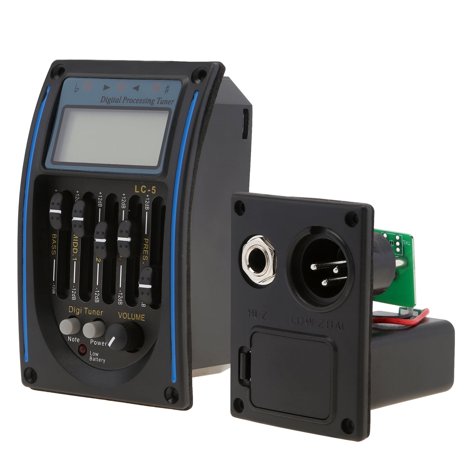 5 Bands Acoustic Electric Guitar Pickup Preamplifier EQ Preamp ...