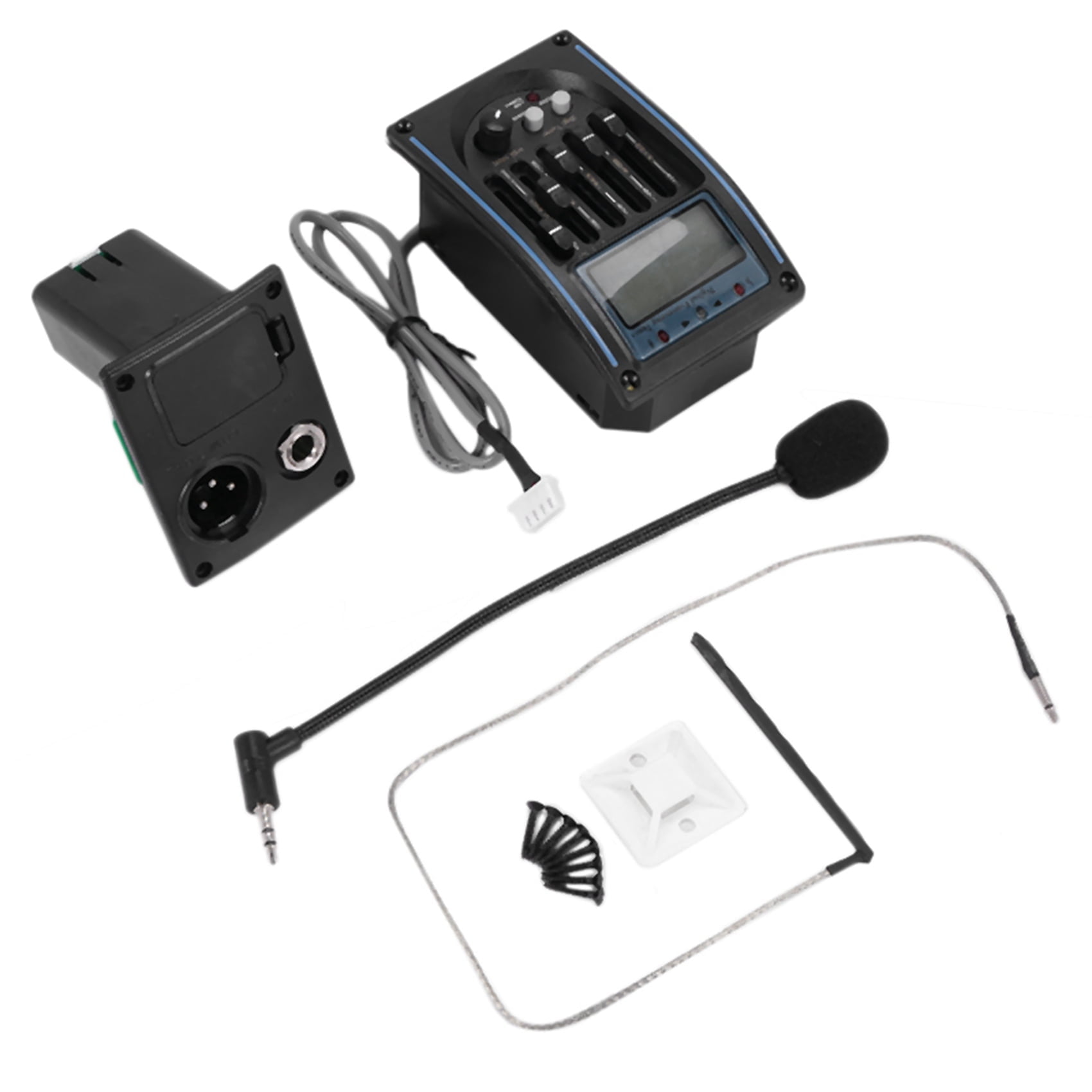 5 Bands Acoustic Guitar Pickup EQ Preamp LCD Tuner Equalizer with Mic ...