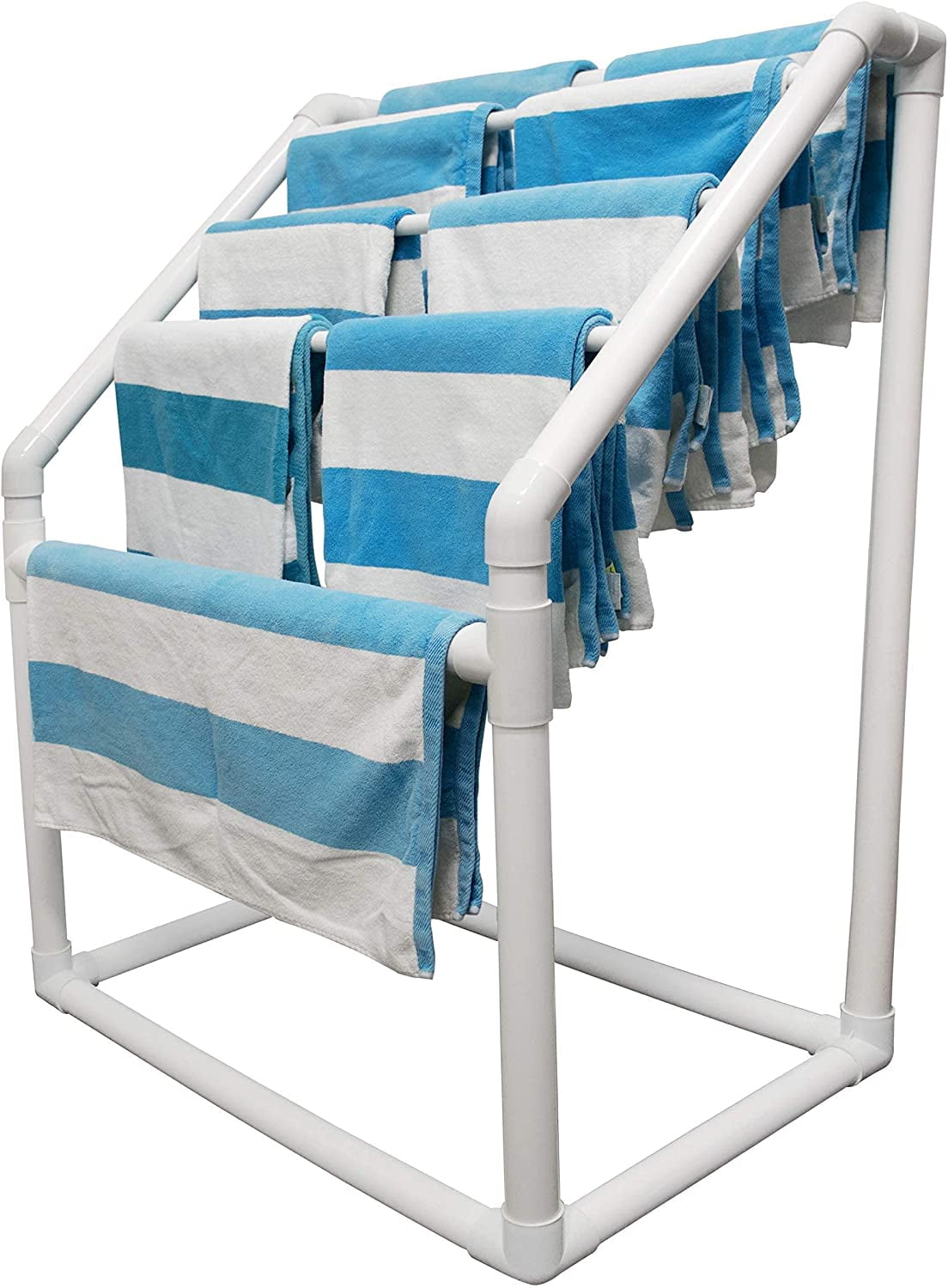 5 Bar Pool White| Standing Poolside Storage Organizer, 37" W x 22.5" L ...