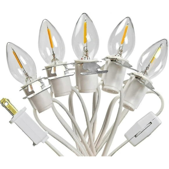 Christmas Village Light Cords in White and Black for Holiday Decor