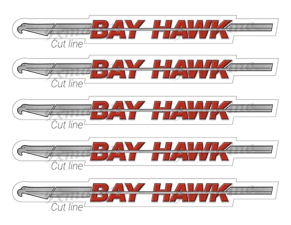 5 Bay Hawk Boat Stickers "3D Vinyl Replica" of original - Walmart.com