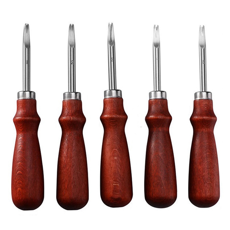 5 Beech Handle Leather Edger Hand DIY Leather Carving Tools Chamfering ...