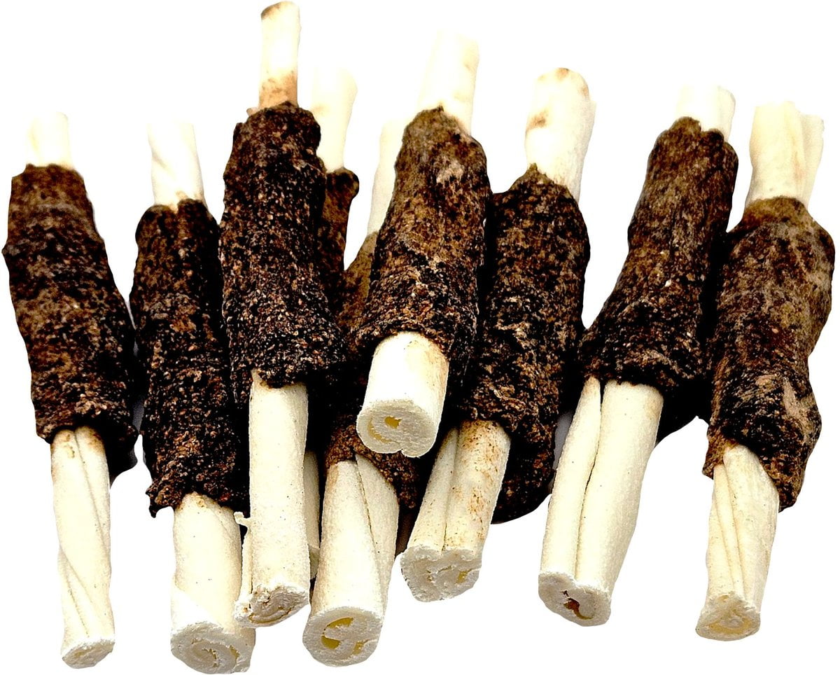 5" Beef Wrapped Rawhide Twist Dog Treats, 12 count - Walmart.com