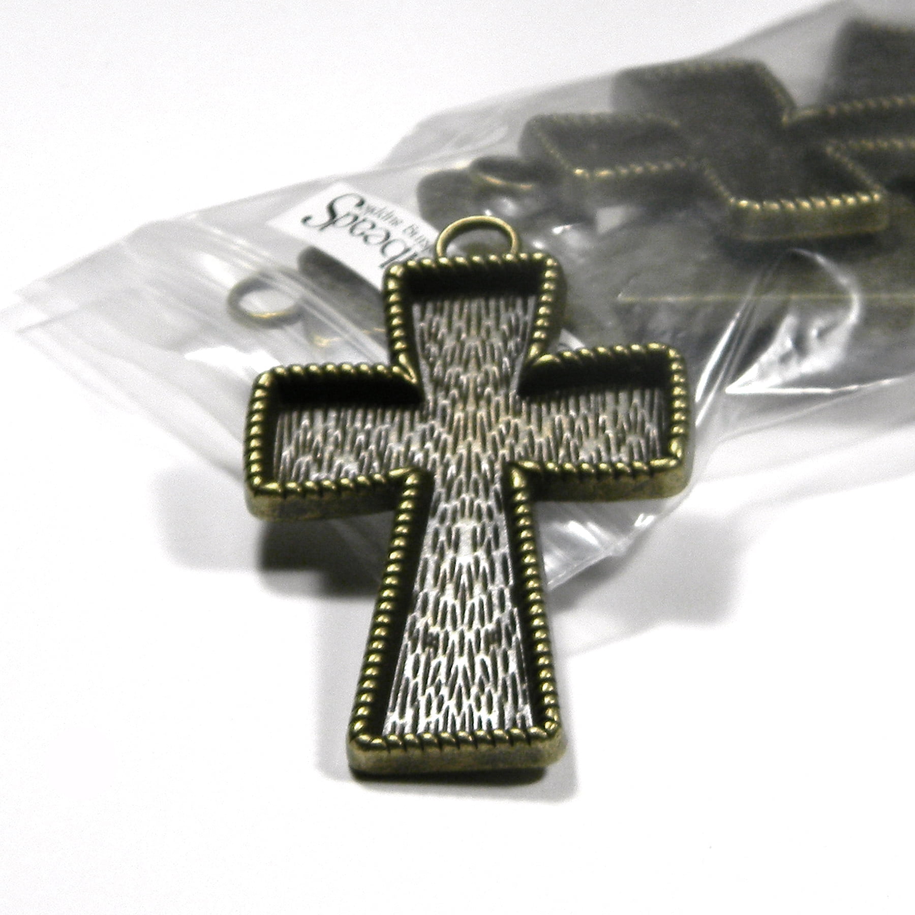 5 Big 2 3/4 inch Cross Pendant Charm Findings with Embellishing Bezel Cup Setting for Resin ...