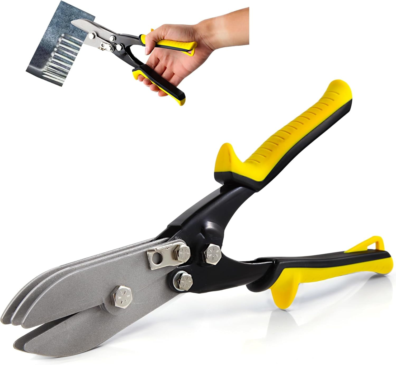 5-Blade Hand Crimper Sheet Metal Tools, Hvac Tool for 24-28 Gauge Duct ...