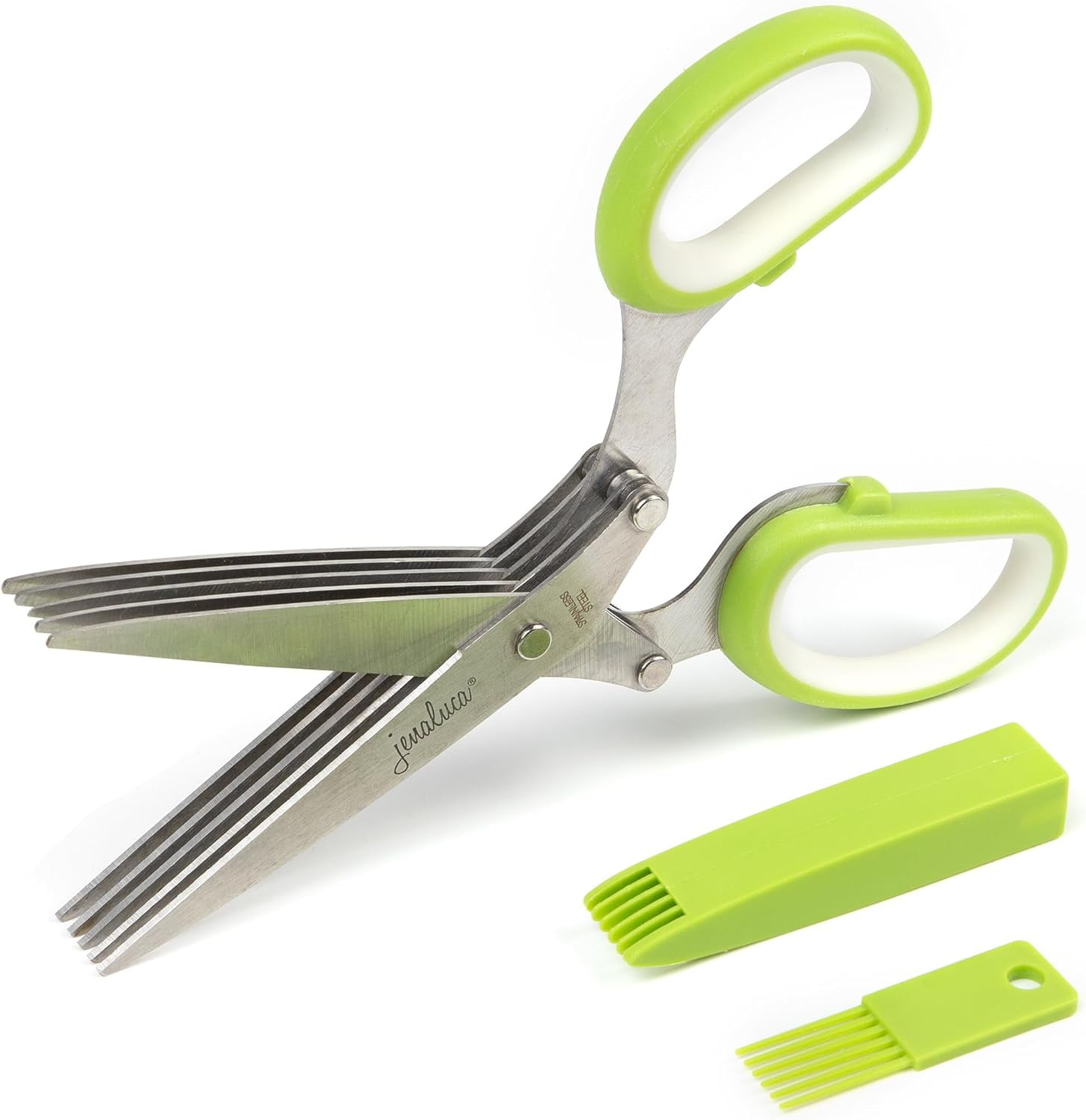 5 Blade Herb Scissors - Cut & Chop Fresh Herbs Leafy Greens Salad ...