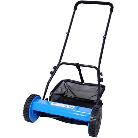 5-Blade Manual Push Reel Lawn Mower, 8-Inch Polymer Wheels with 16 ...