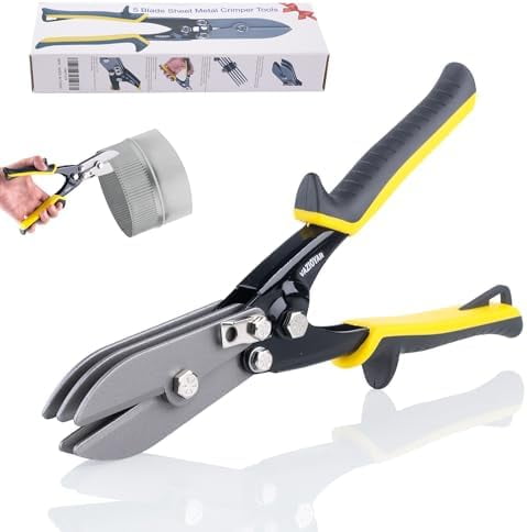 5 Blade Sheet Metal Crimper Tools, Crimps 22 Gauge galvanized steel ...