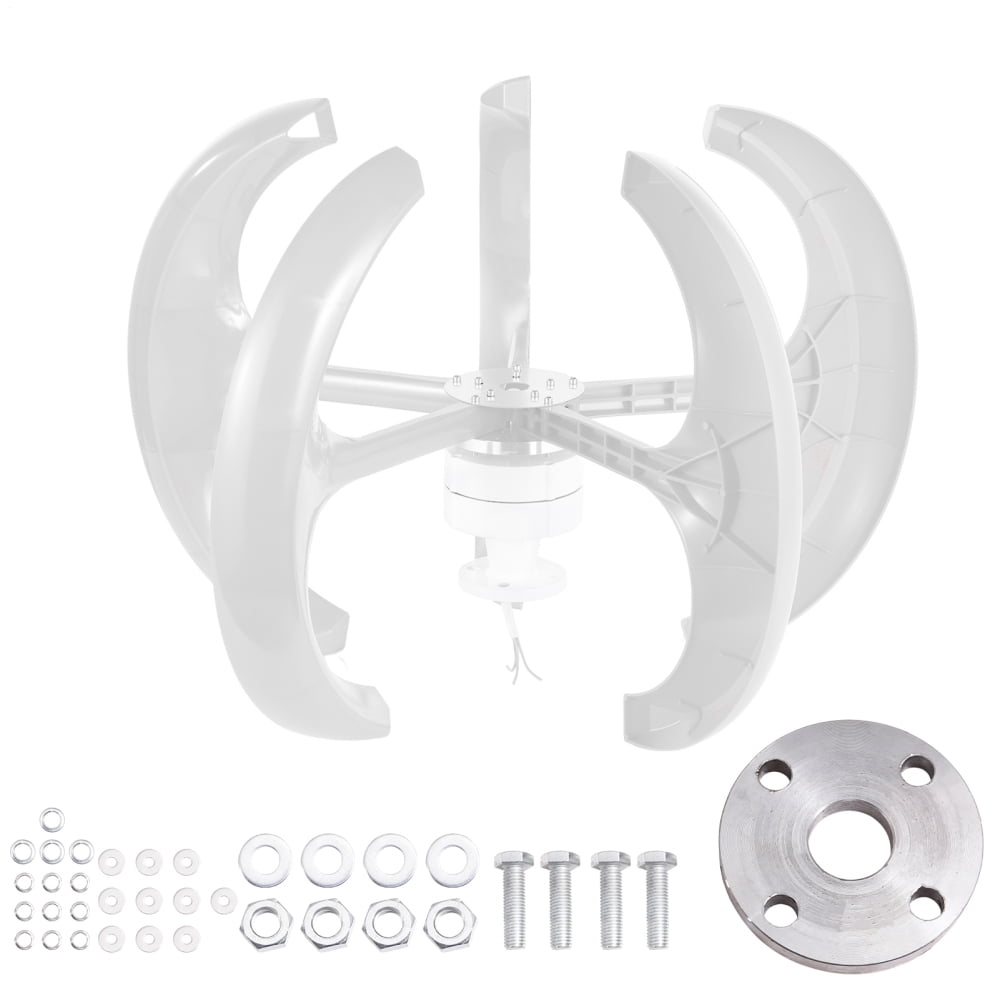 5-Blade Wind Turbine Generator 400W, 12/24V Vertical Axis Generator Kit ...