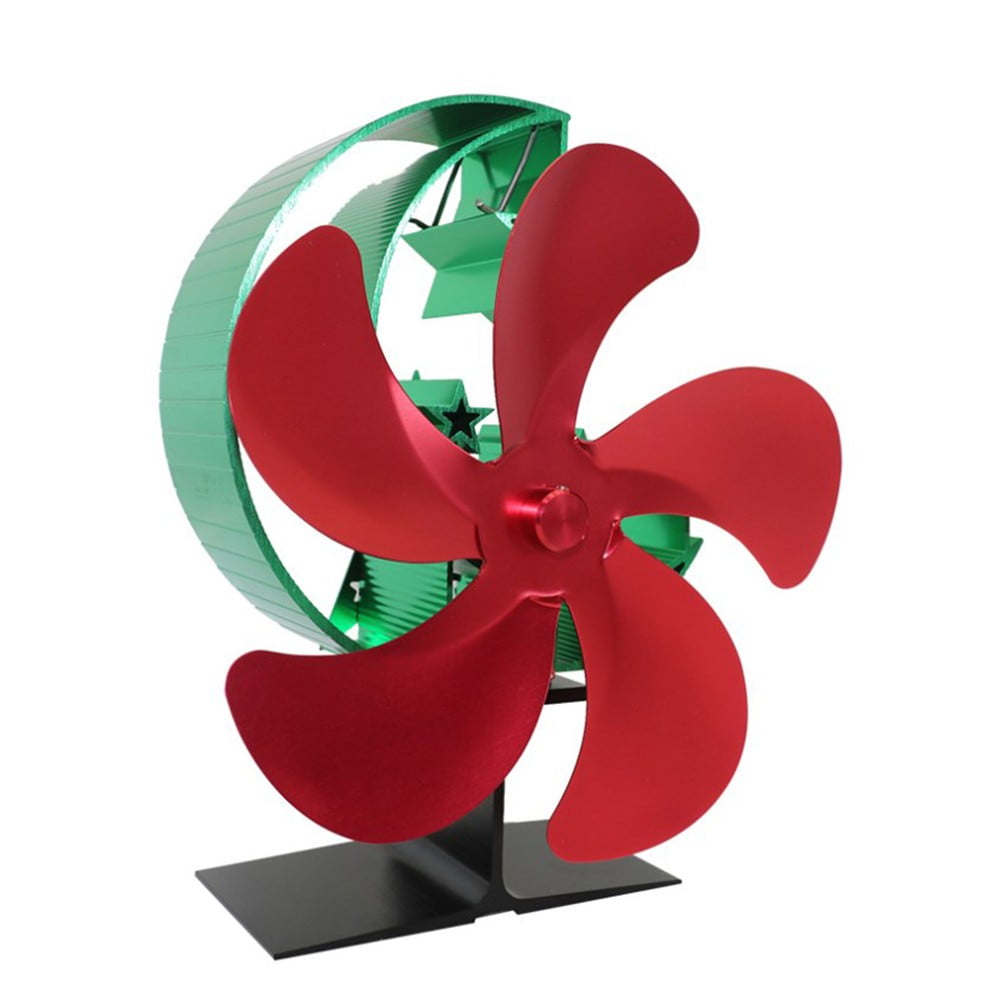 5 Blades Fireplace Fans Wood Stove Fan Non Electric Fireplace Fan Heat ...