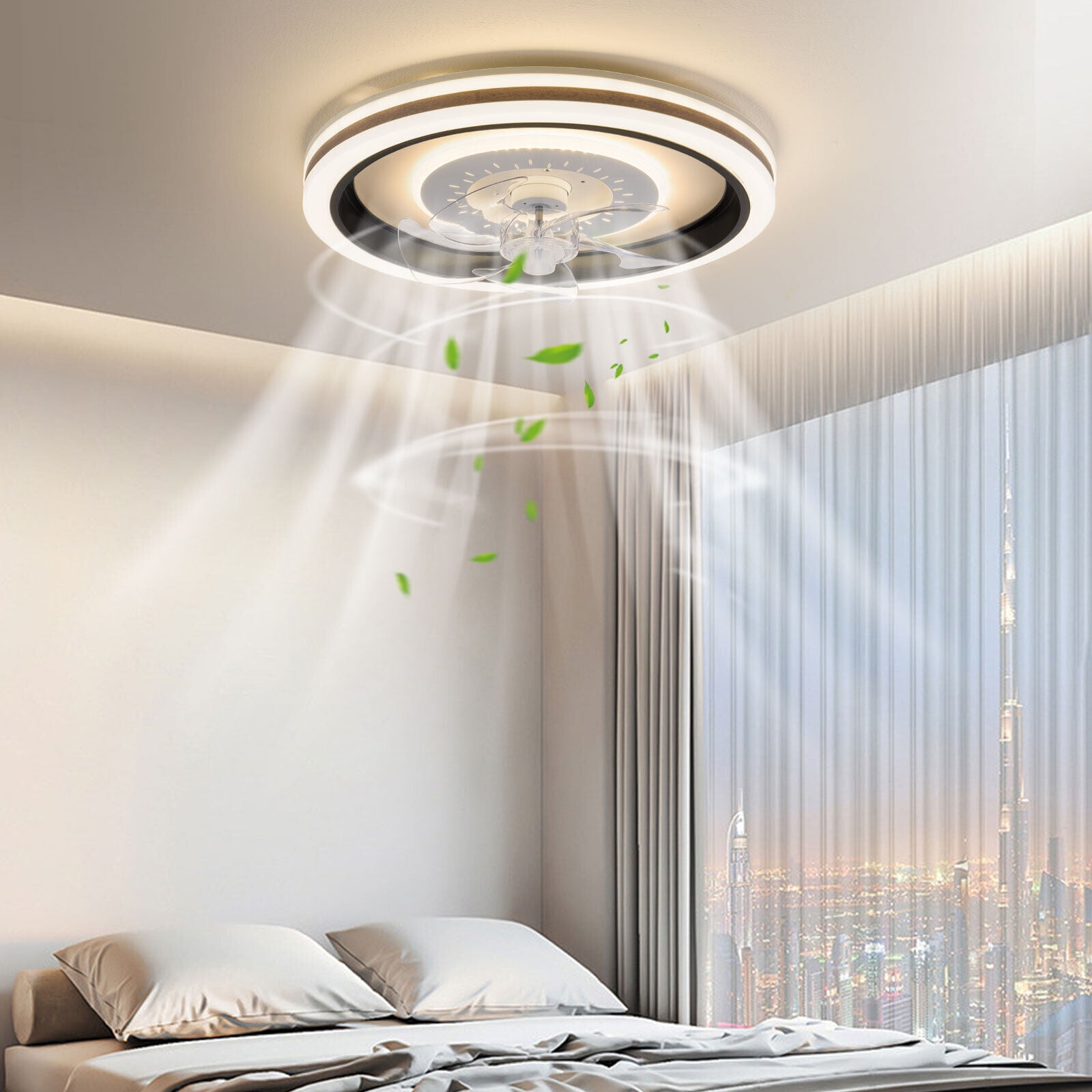 5 Blades, Modern LED Ceiling Fan with Light Chandelier Lamp Ceiling ...