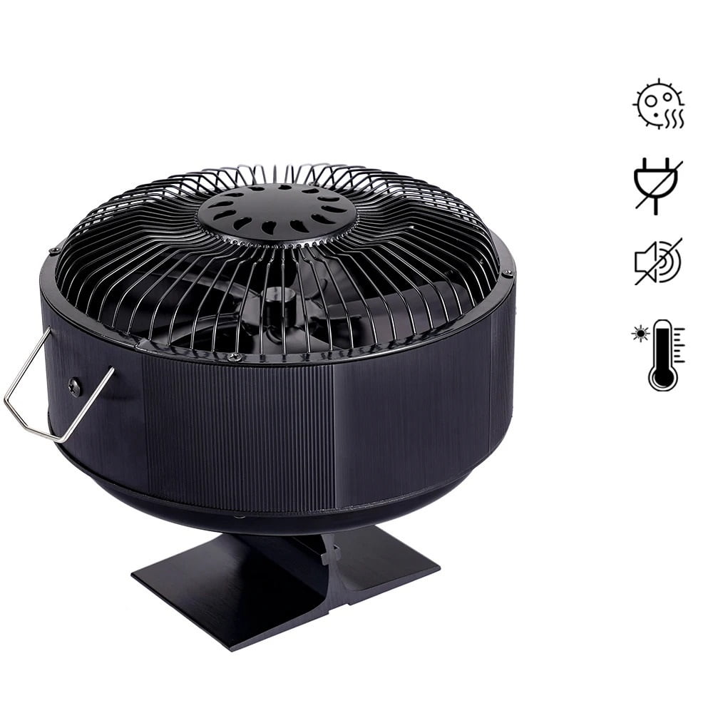 5 Blades Stove Fan Heat Powered Round Log Wood Fireplace Fan Burner ...