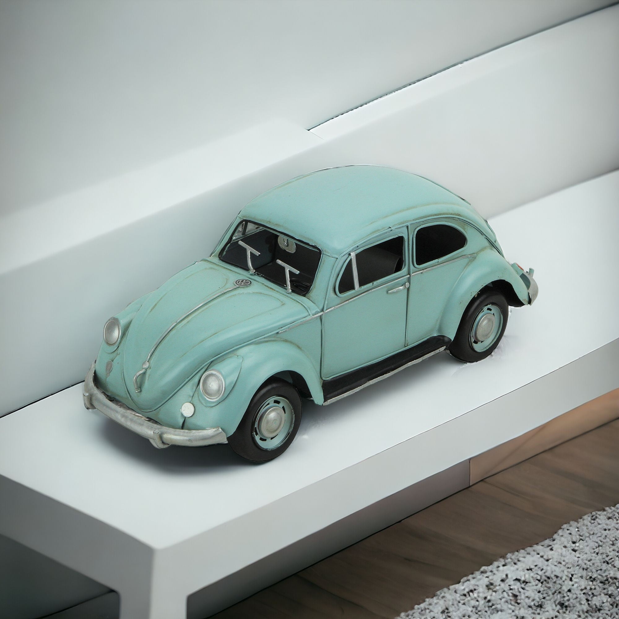 5" Blue and Black Metal Hand Painted Blue Volkswagen Beetle Model Car ...
