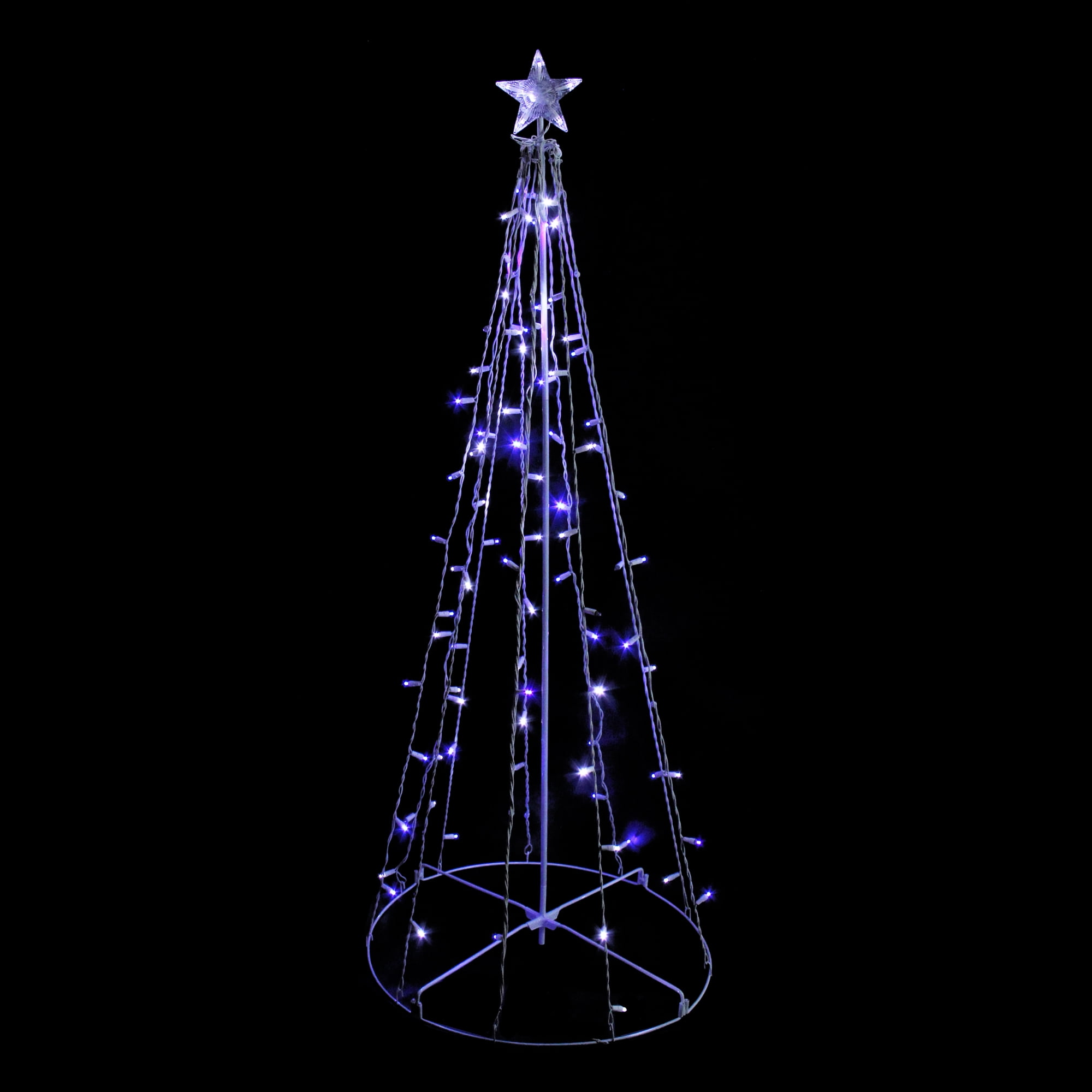 5' Blue and White LED Lighted Twinkling Show Cone Christmas Tree ...