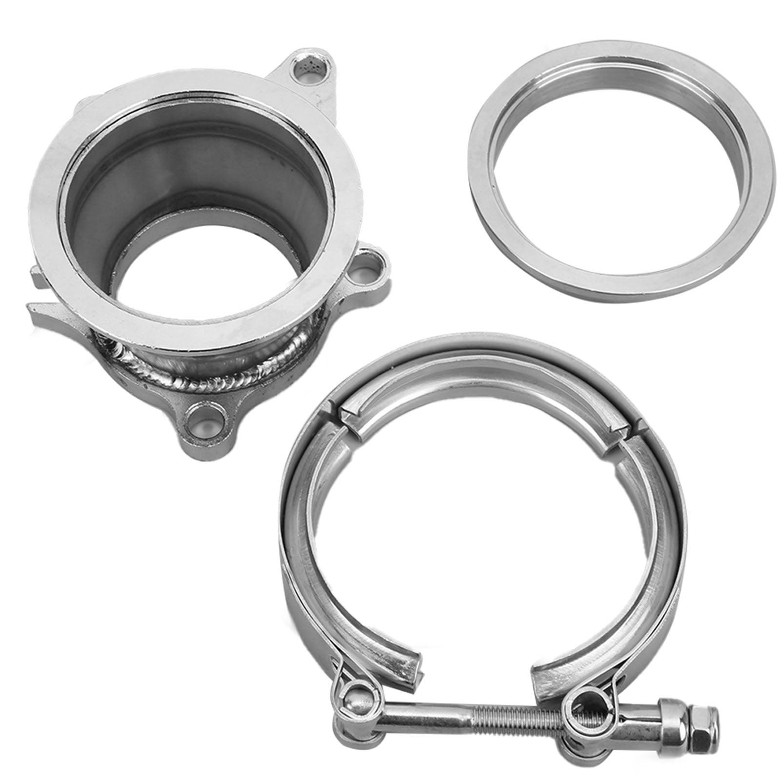 5 Bolts Turbo Downpipe Flange to 3in V Band Conversion Adaptor Set for ... 5 Bolts Turbo Downpipe Flange to 3in V Band Conversion Adaptor Set for ...