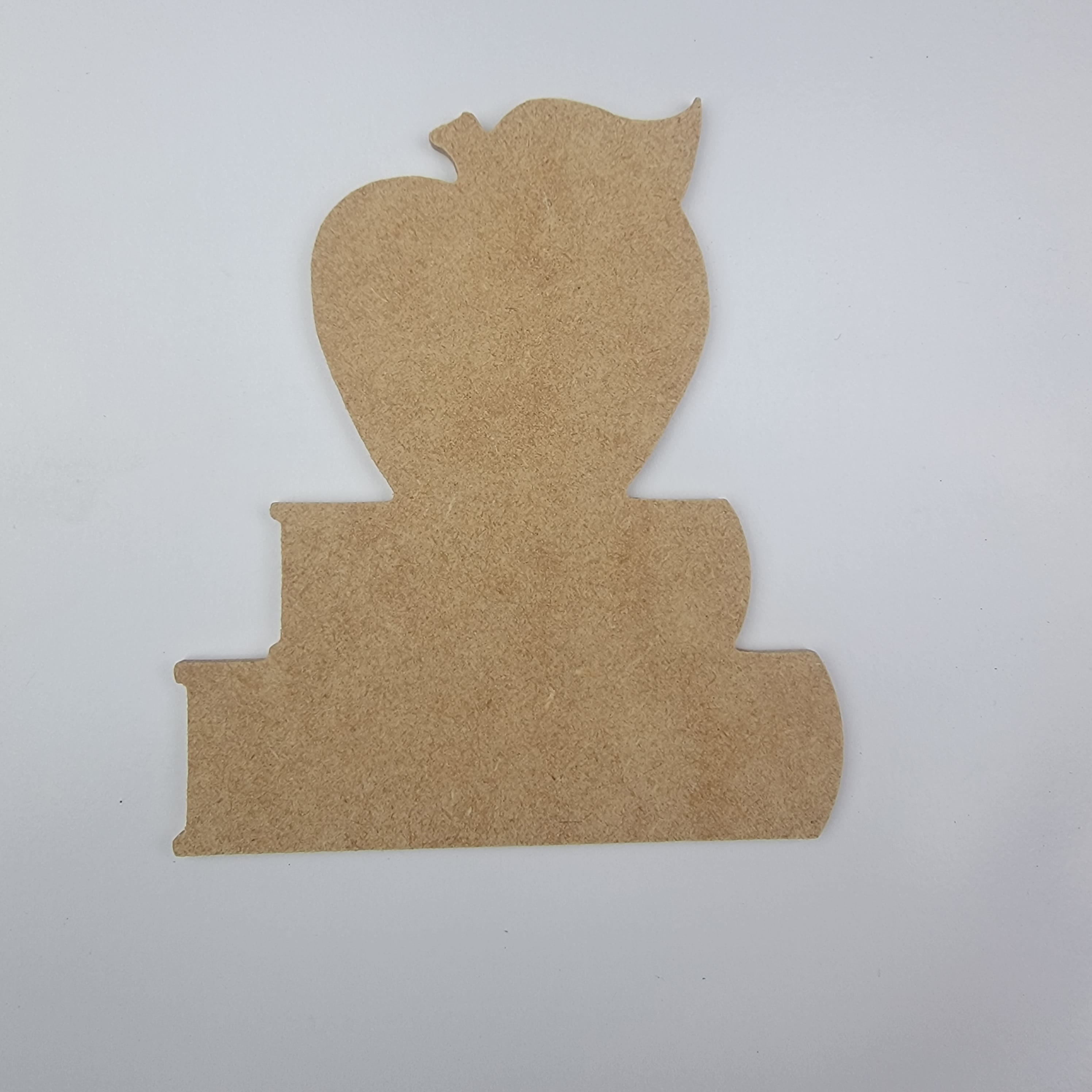 5" Books Stacked with Apple, Unfinished MDF Art Shape by Wooden Craft ...