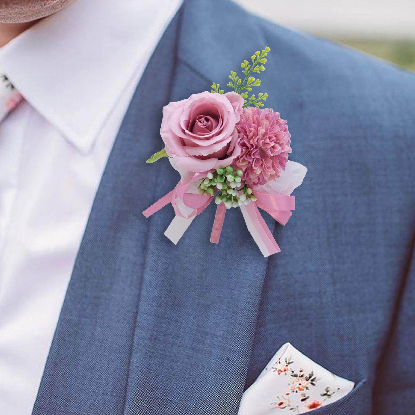 Under $5 Boovnll Boutonniere for Men Women, Artificial Roses for ...
