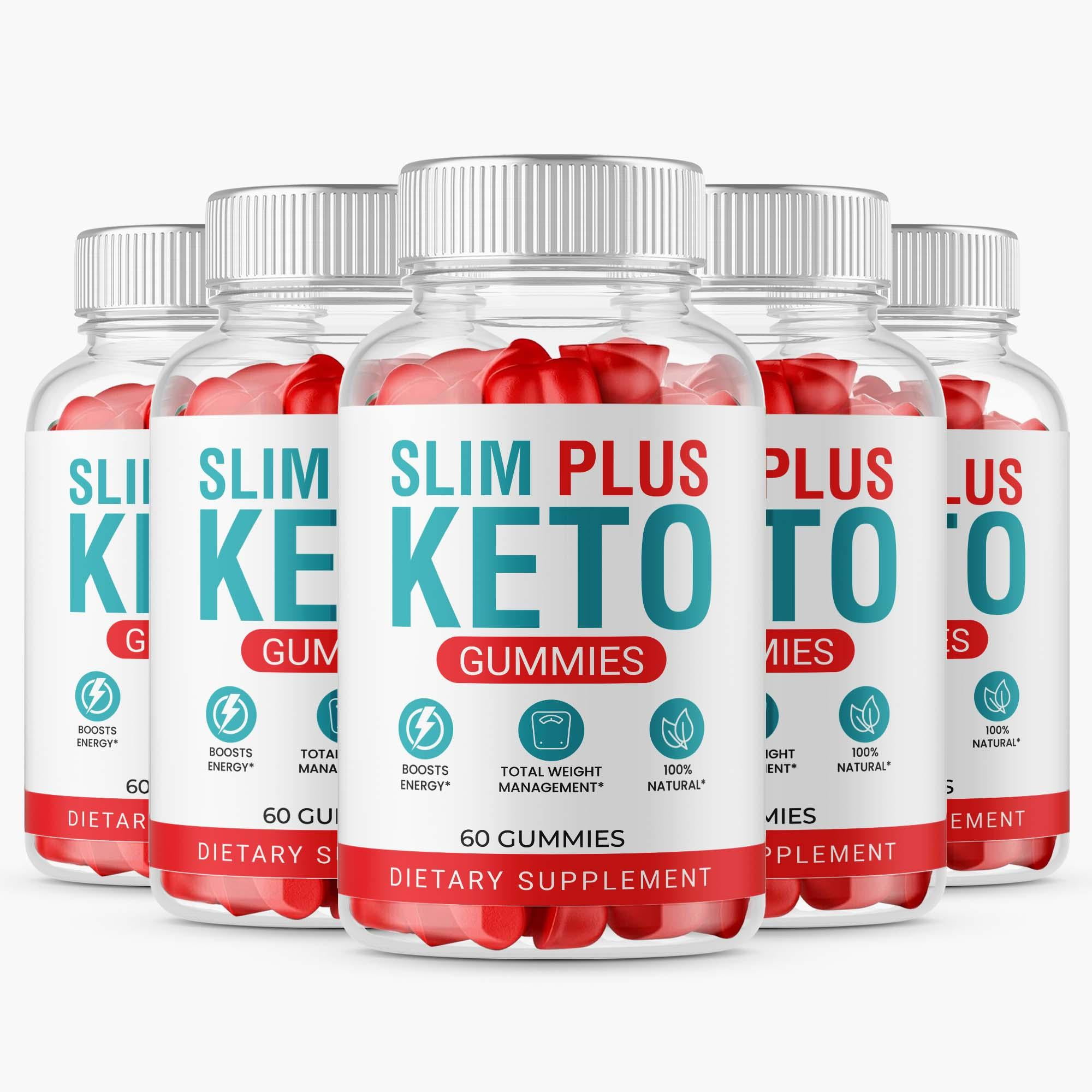 (5 Bottles) Slim Plus Keto ACV Gummies - Slim Plus Optimized Keto Apple ...