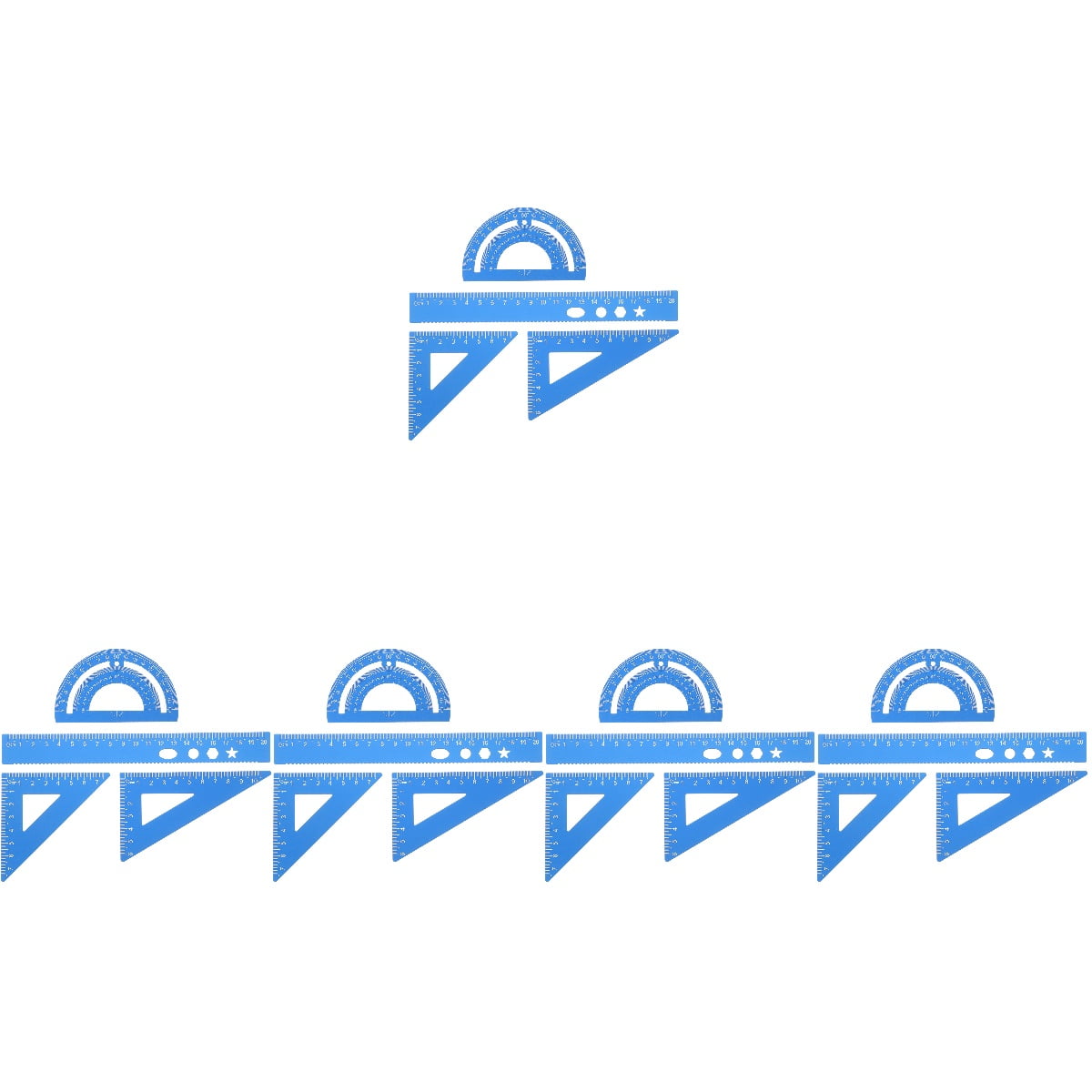 5 Boxes Ruler Set Square Geometry Drawing Tool Kit Office Pupils ...