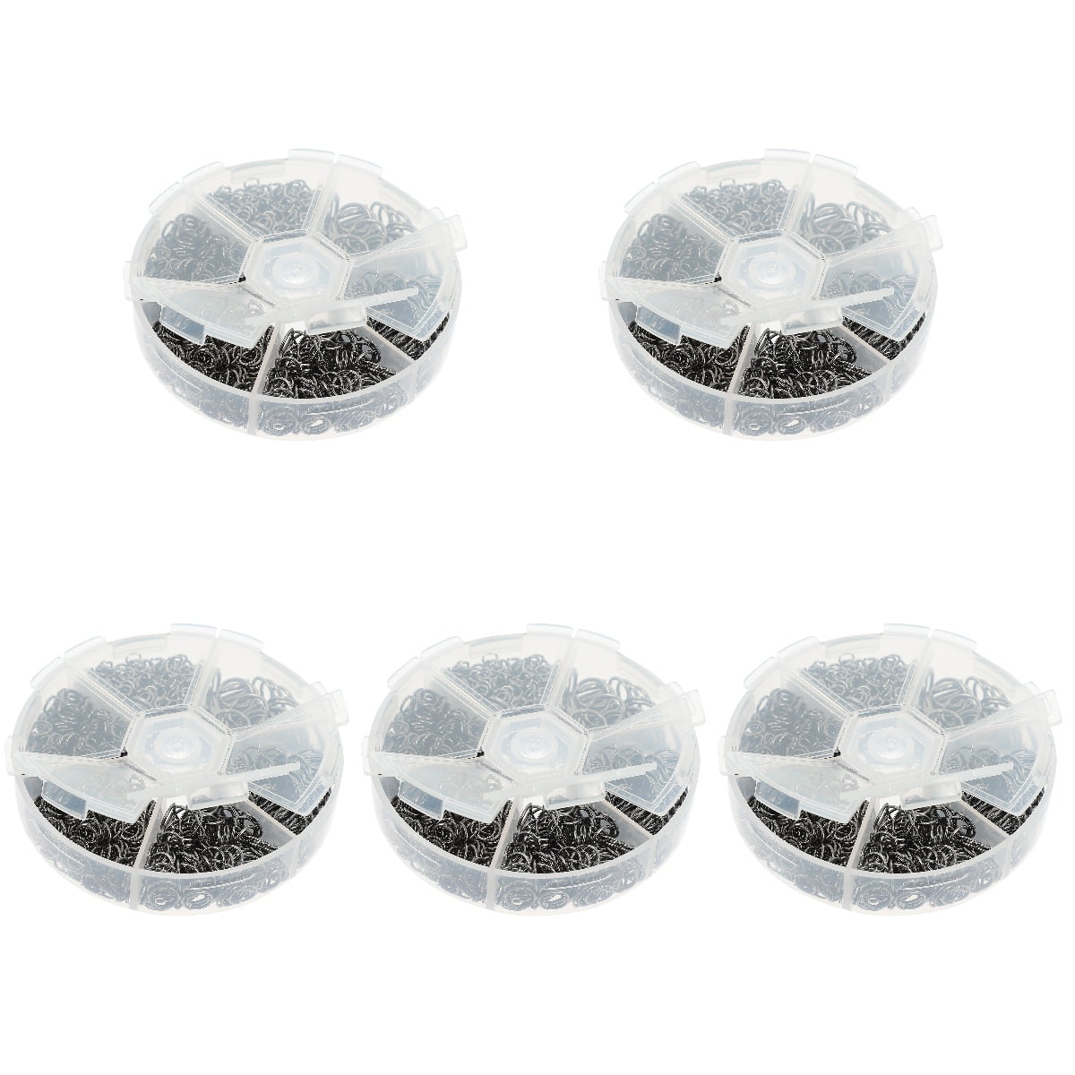 5 Boxes Split Ring Necklace Jewel Black Jump Rings Connector Iron ...