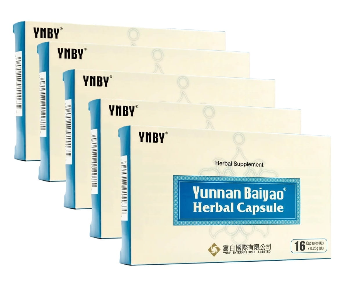5 Boxes Yunnan Baiyao Capsules Blue Box New Packaging (16 Capsules) For ...