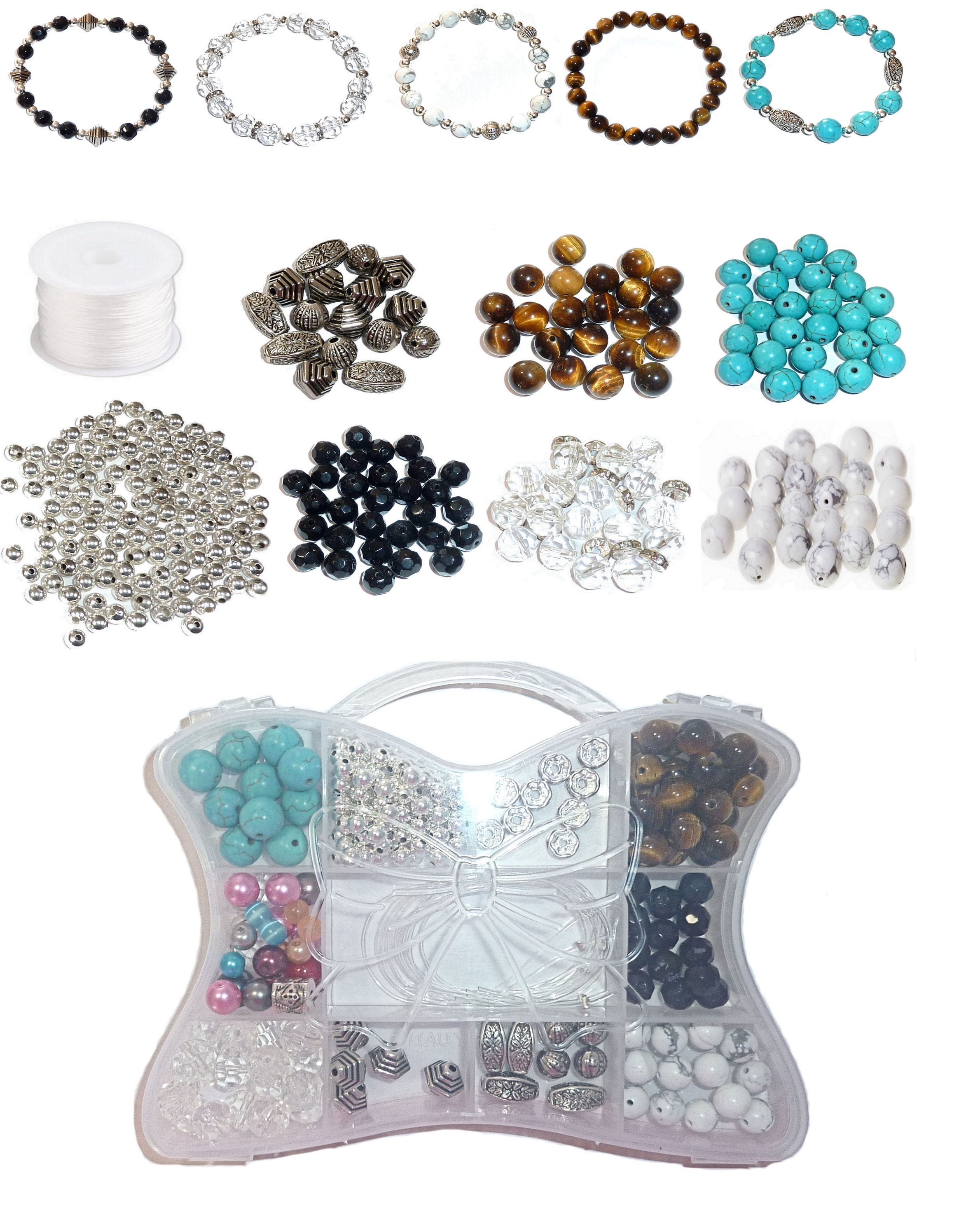 5 Bracelet Assortetd Bead kit for Craft DIY Projects, Beading Kit ...