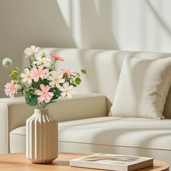 5-Branch 10-Head Artificial Butterfly Daisy Flowers, Faux Floral ...