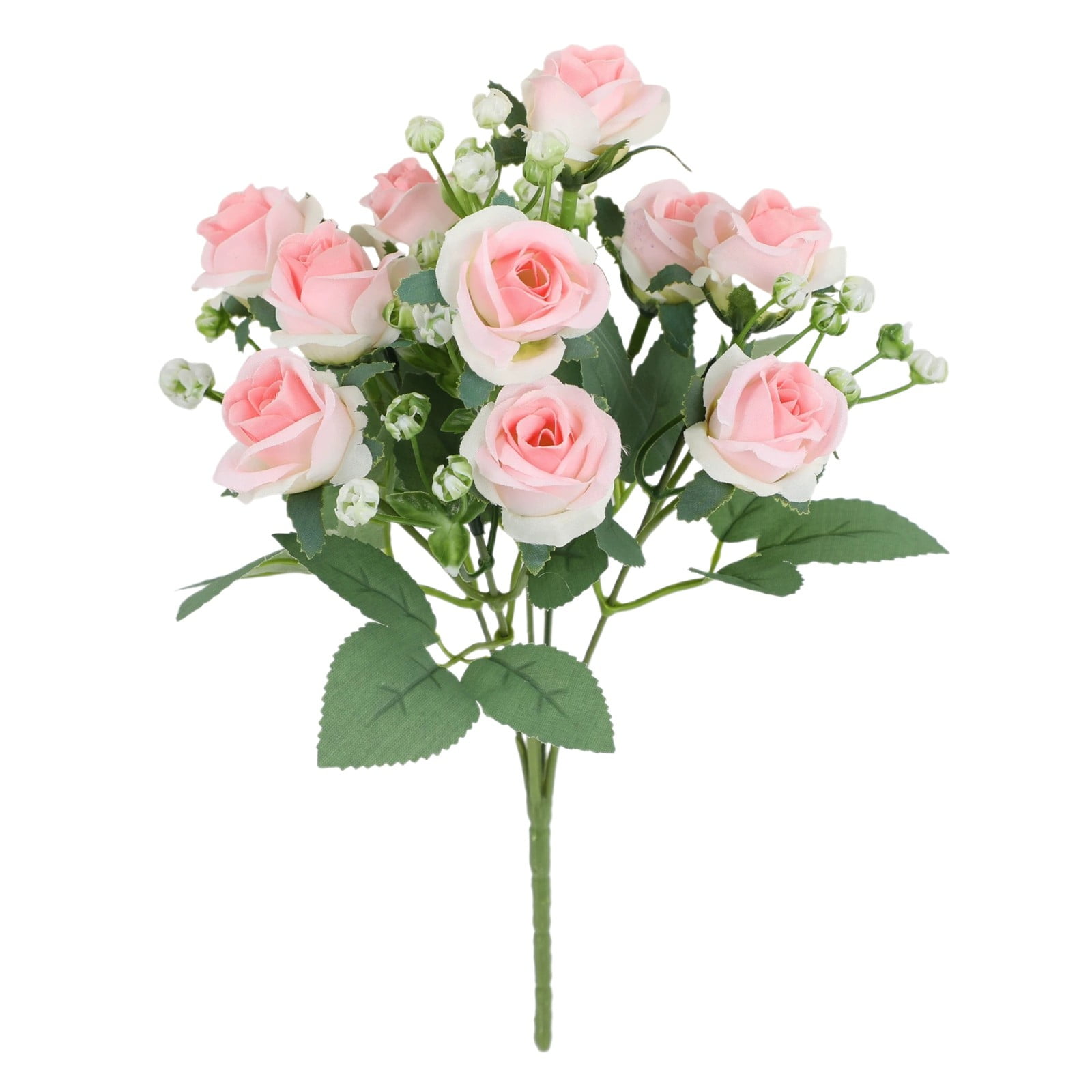 5 Branch 10 Heads Artificial Mini Roses - Silk Flower Bouquet with ...