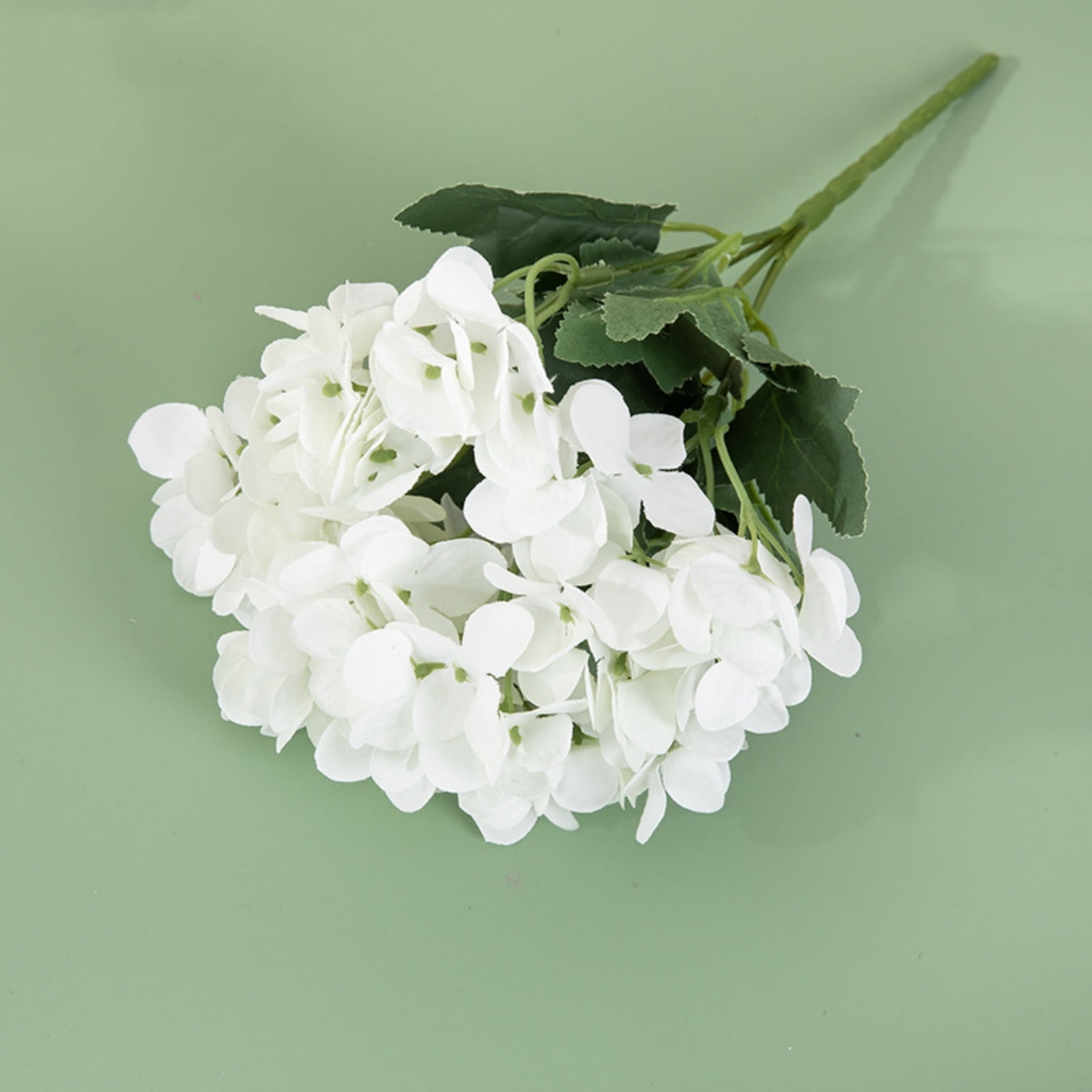 5-Branch Artificial Hydrangea Bouquet-10in Realistic Silk Fake Flowers ...
