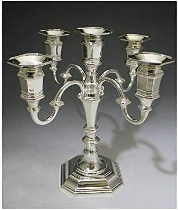 5 Branch Silver Plated Candelabra/Octagon Design - Walmart.com