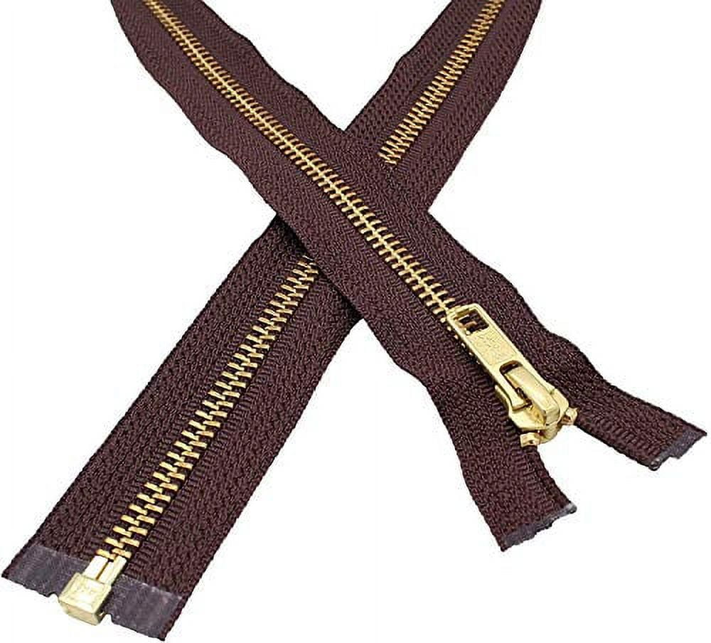 #5 Brass Brown 570 Metal Separating YKK Medium Weight Jacket Zipper - Color Brown - 1 Zipper Per ...
