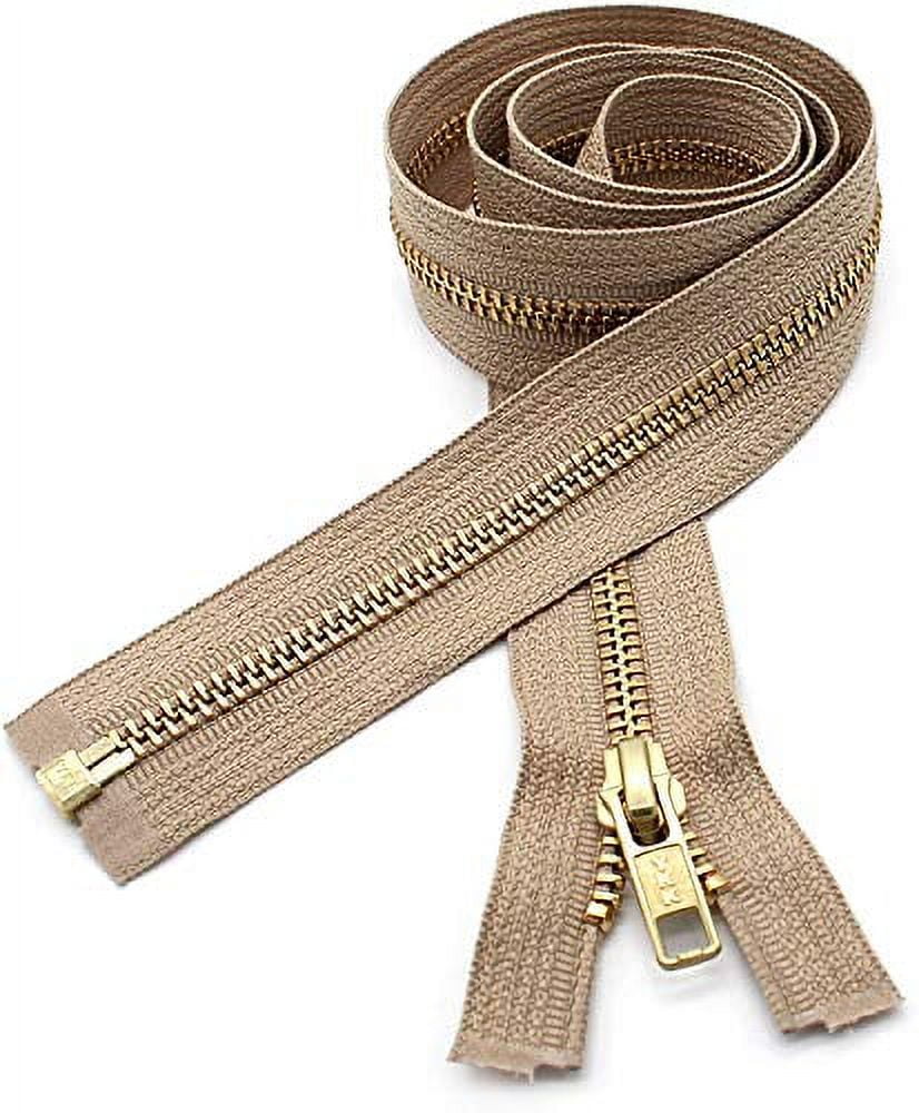 #5 Brass Medium Weight Beige Metal Separating YKK Jacket Zipper ...