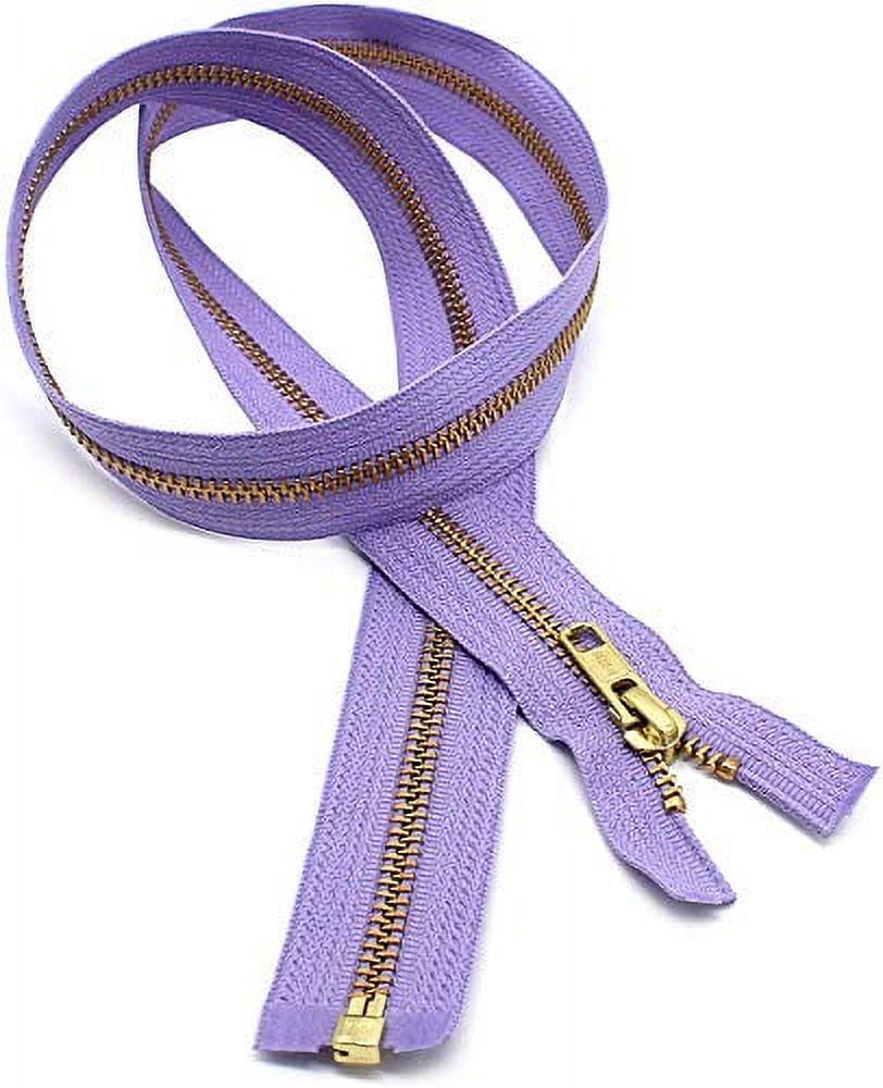 #5 Brass Medium Weight Lavender Metal Separating YKK Jacket Zipper ...