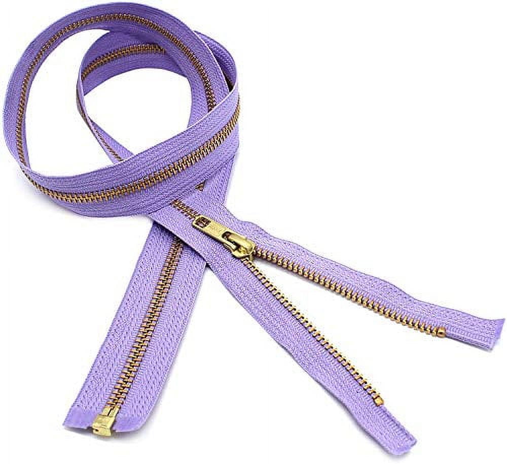 #5 Brass Medium Weight Lavender Metal Separating YKK Jacket Zipper ...