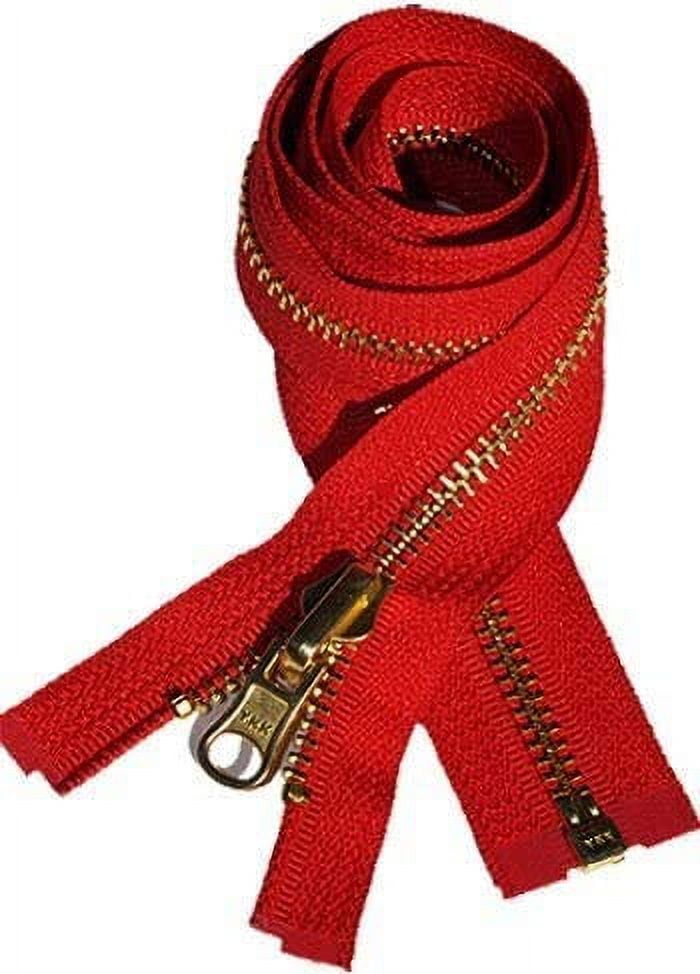 #5 Brass Reversible Medium Weight Hot Red Metal Separating YKK Jacket ...