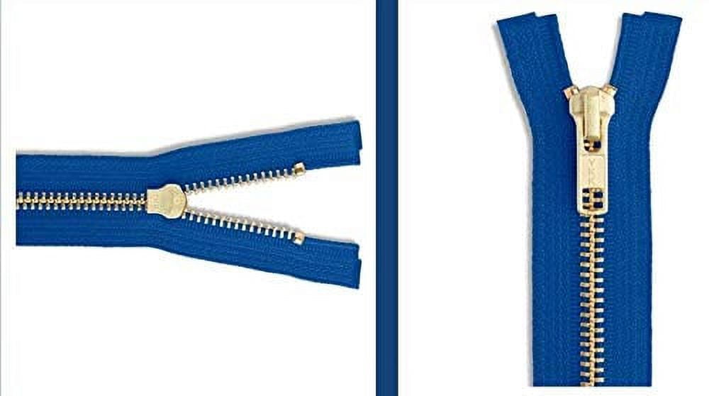 #5 Brass Royal Blue YKK Medium Weight Jacket Separating Zipper - Choose ...