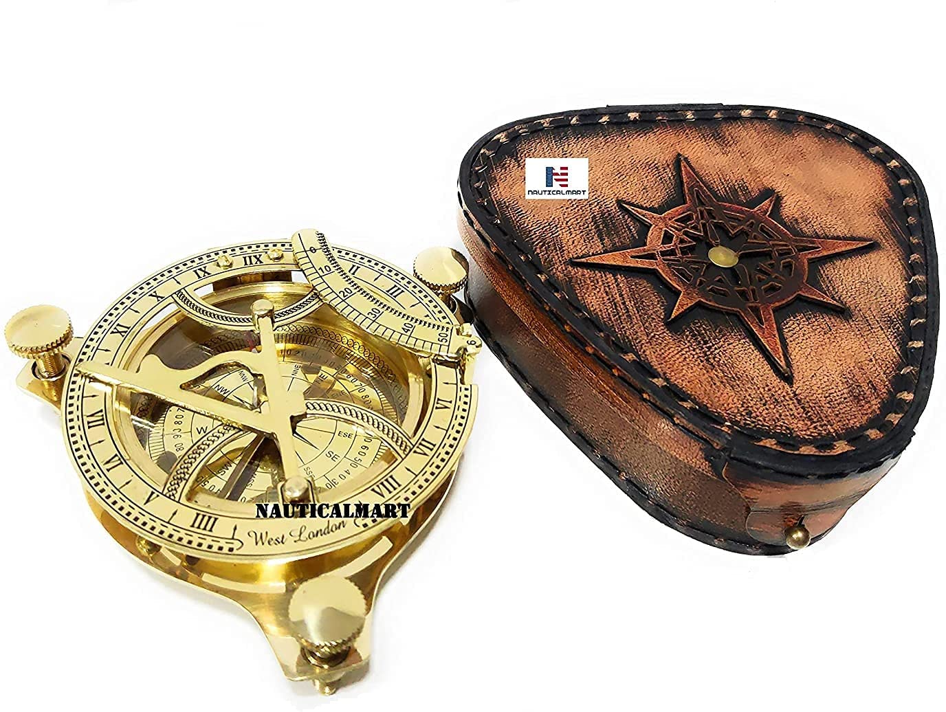 5" Brass Sundial Compass Solid Brass Sundial Compass (Full Brass ...