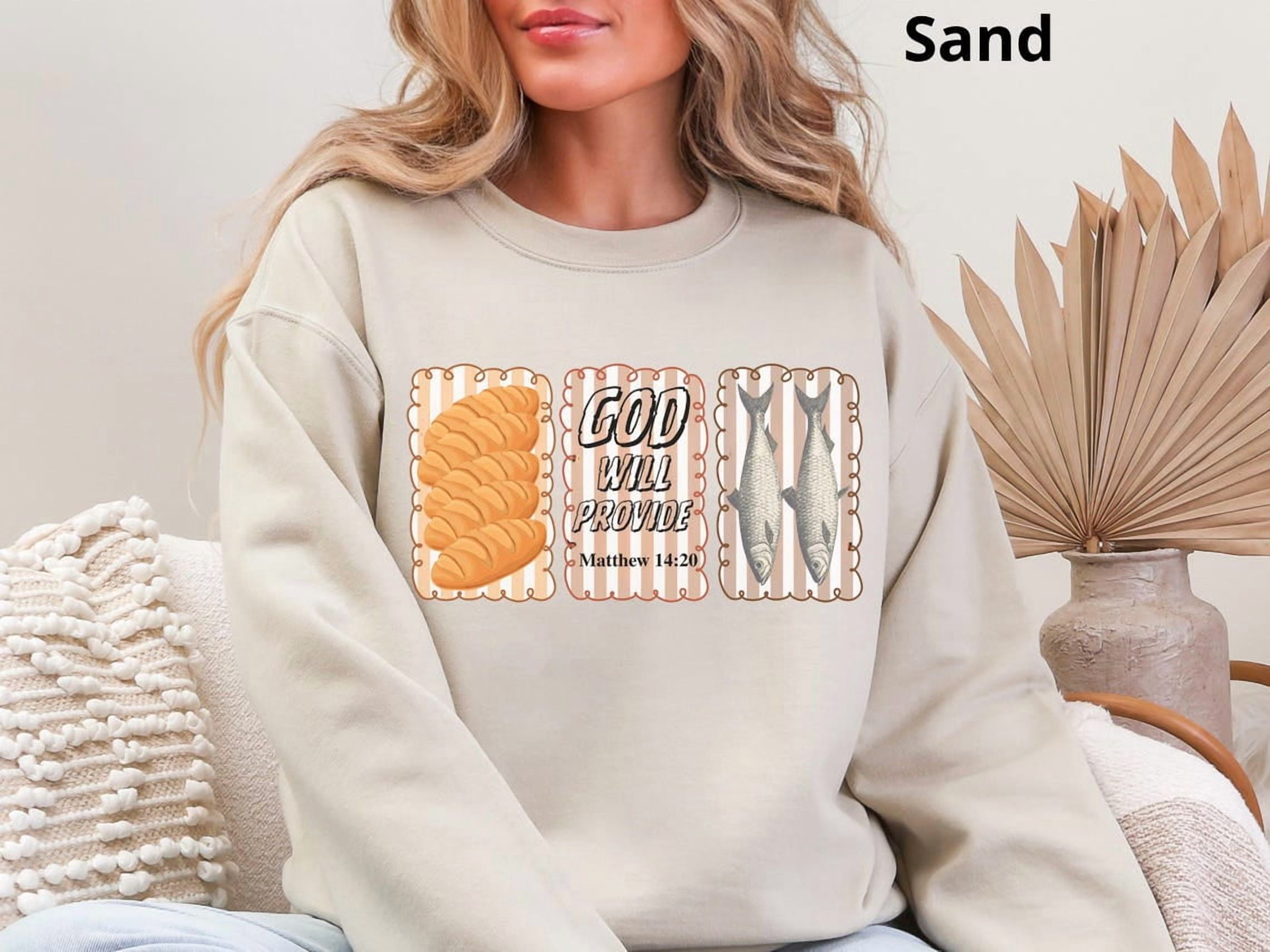 5 Breads and 2 Fish Shirt, Christian Bible Verse Tee with Stamp Design ...