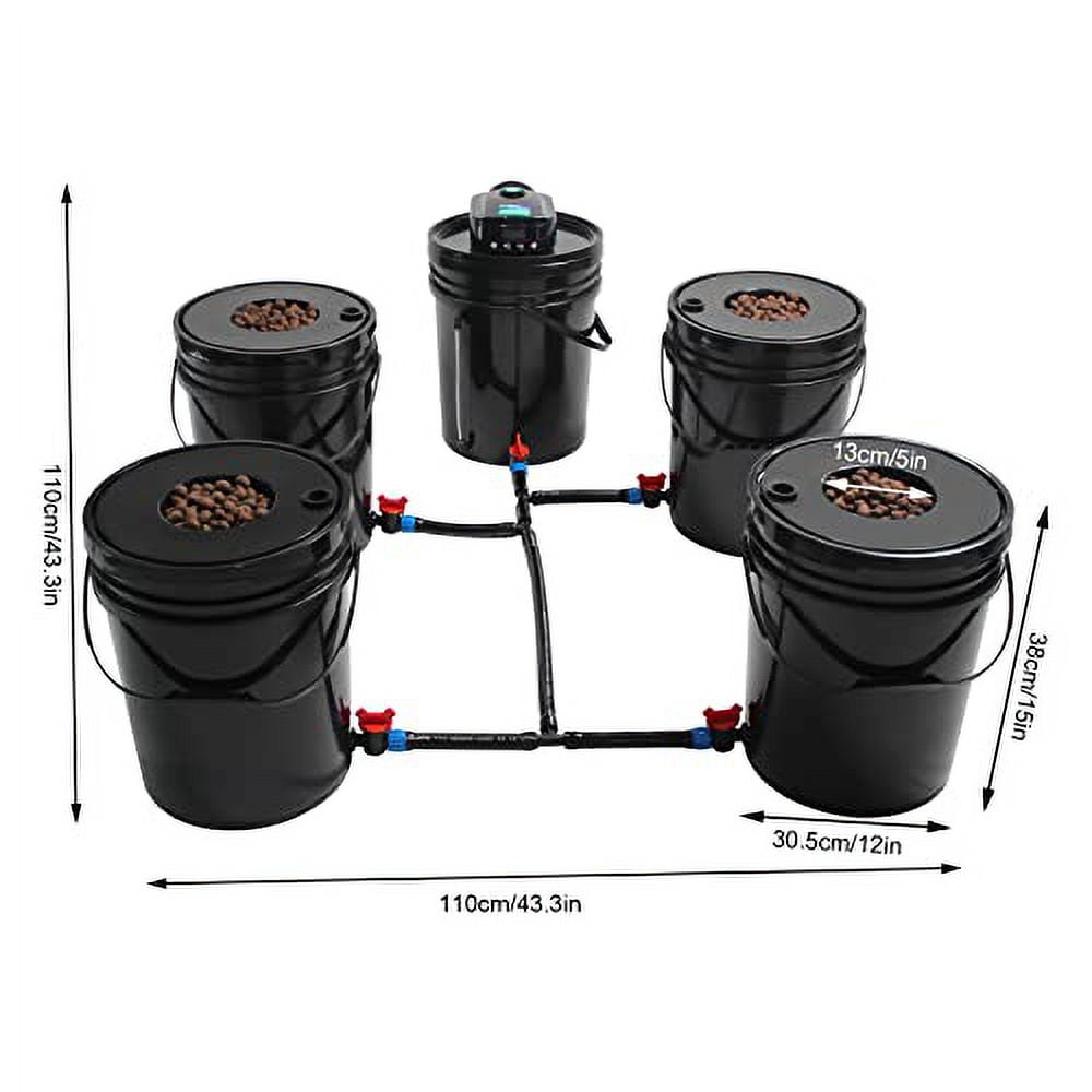 5 Buckets Hydroponic System, Hydroponics Growing System Indoor/Outdoor ...
