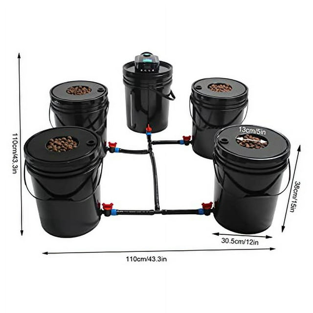 5 Buckets Hydroponic System, Hydroponics Growing System Indoor/Outdoor ...