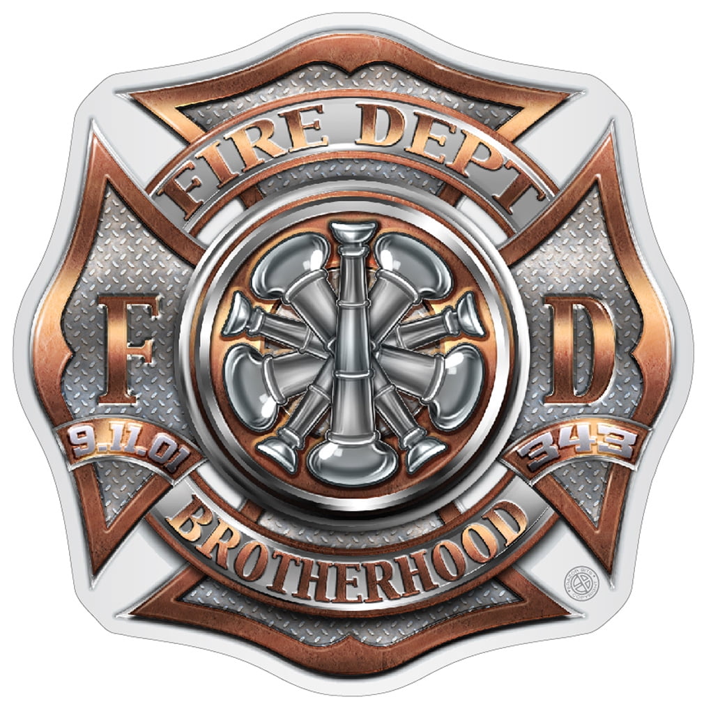5 Bugle Ranking Firefighter White vinyl Reflective Decal 4In - Walmart.com