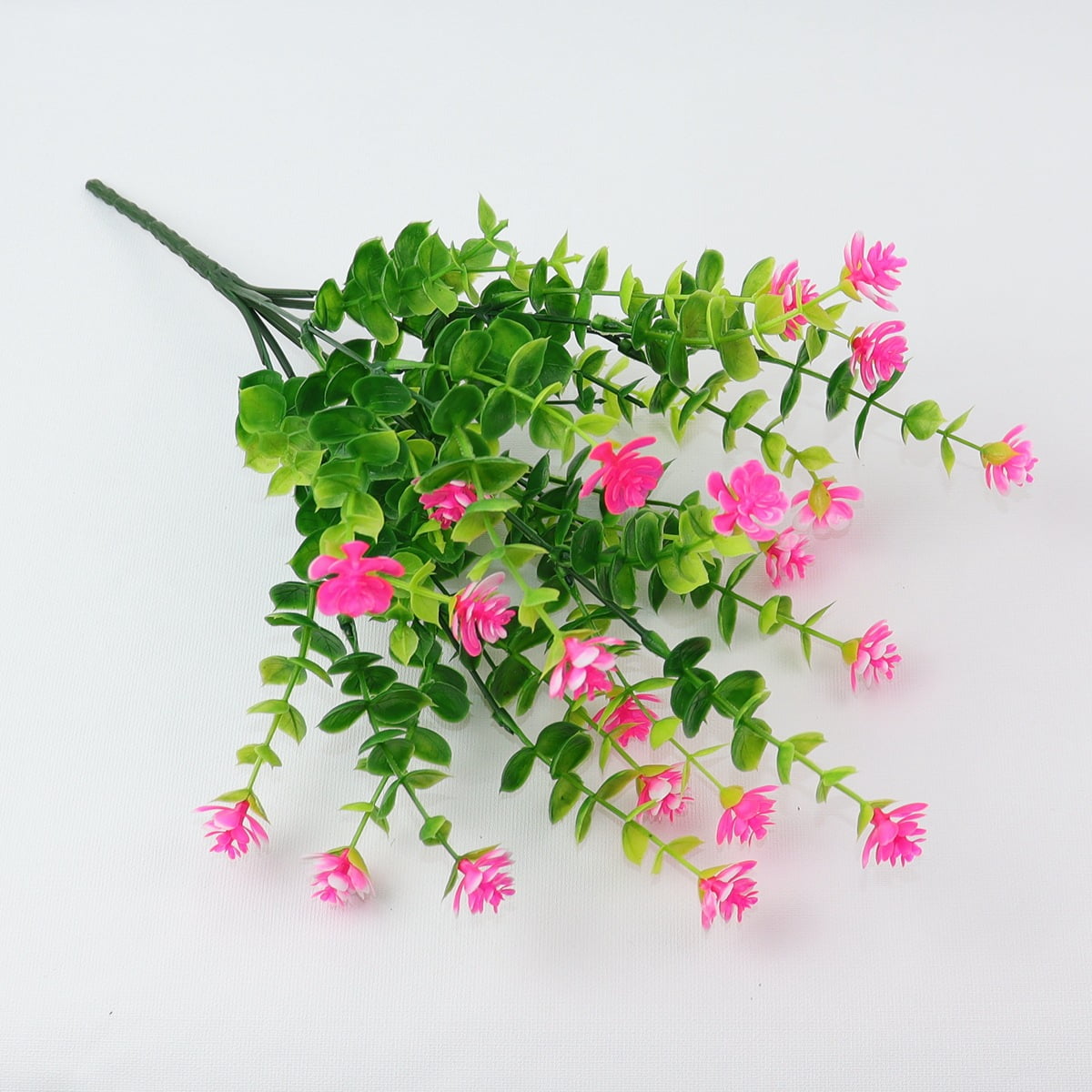 5 Bunches Of Artificial Flowers, Plastic Plants Uv Resistant Shrubs ...