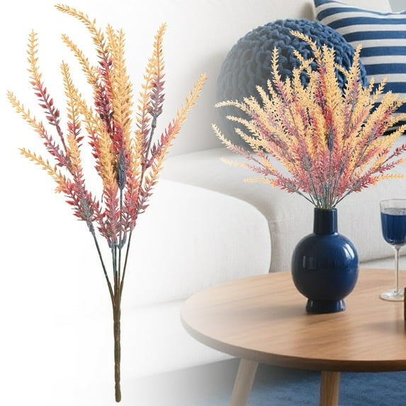 5 Bundles Artificial Lavender Flowers, Faux Plastic Purple Lavender for ...