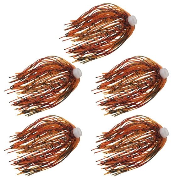 5 Bundles Silicone Jig Skirts for Rubber Fishing Bass Jig Lures 88 ...