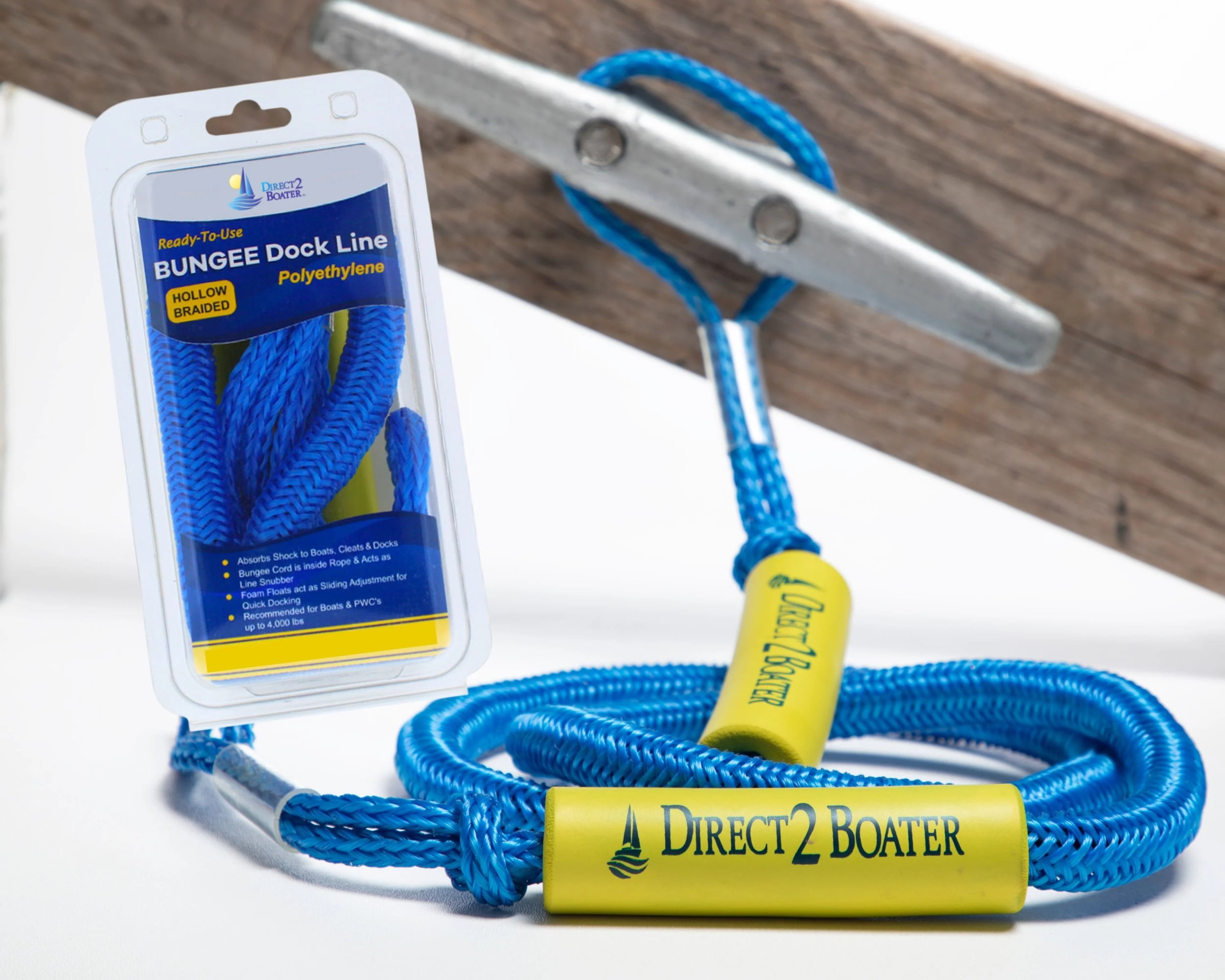 5' Bungee Dock Line - Blue - (2 Pack) - Stretches to 7' - Ideal for ...